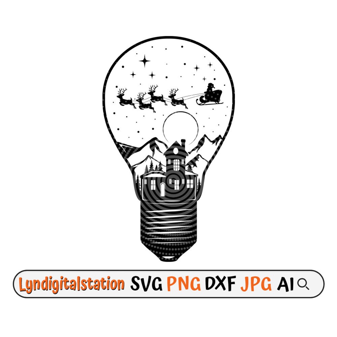 Christmas Scene Svg | Christmas Season Clipart | Bulb Cut File ...