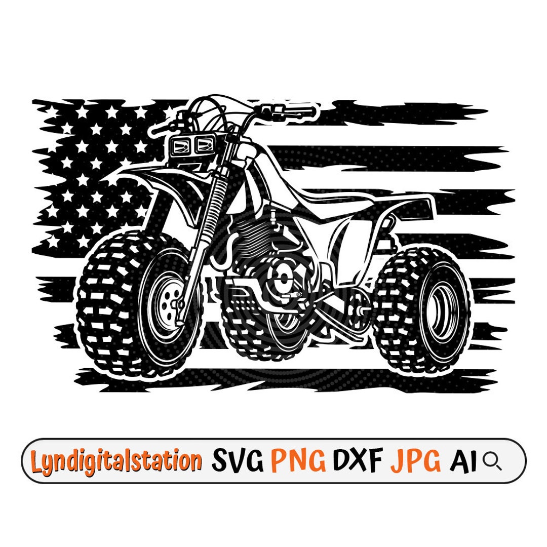US Three Wheels Svg | off Road Motorcycle Racing Clipart | Dirt Bike ...