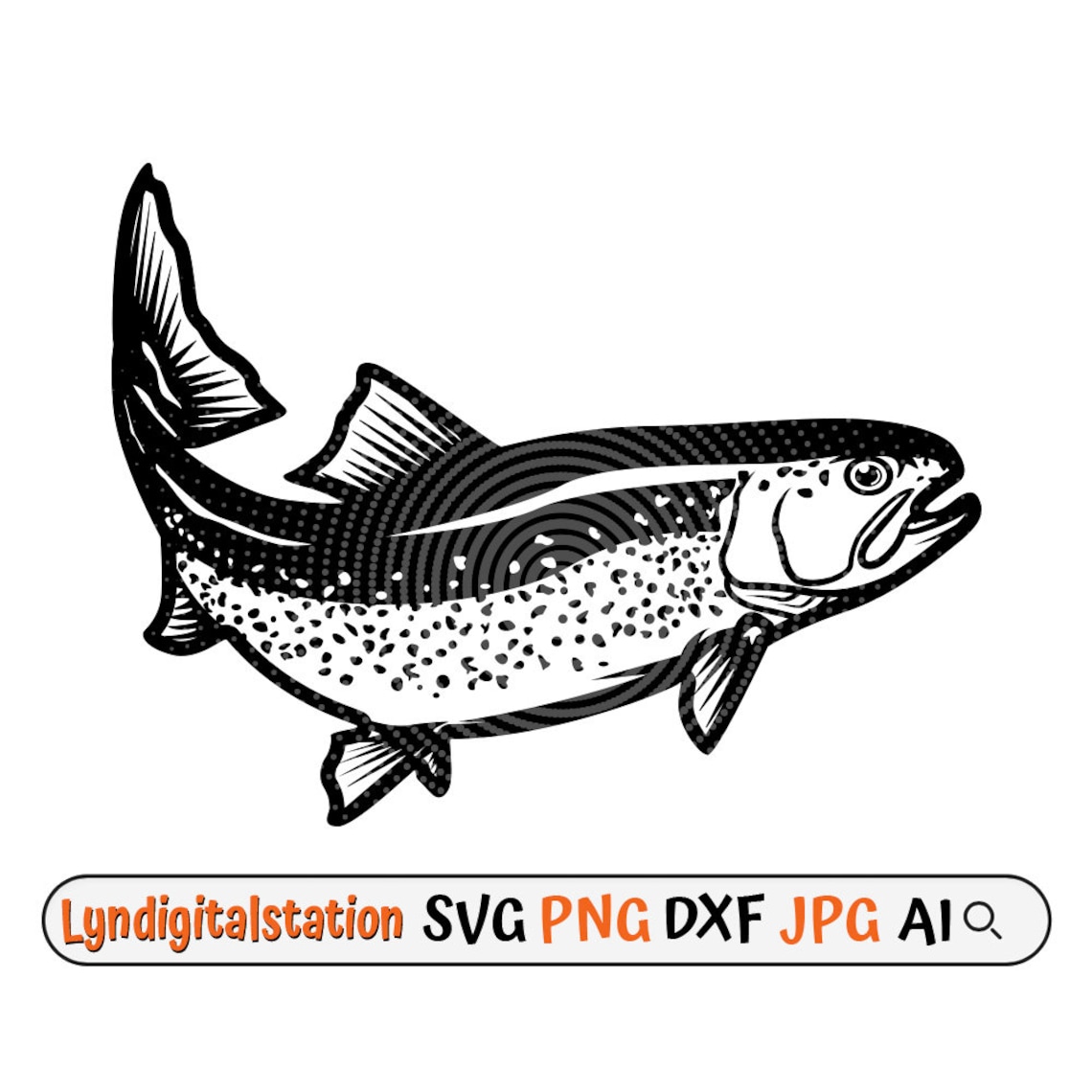 Trout Fish Svg Fishes Clipart Fish Cut File Marine Life - Etsy