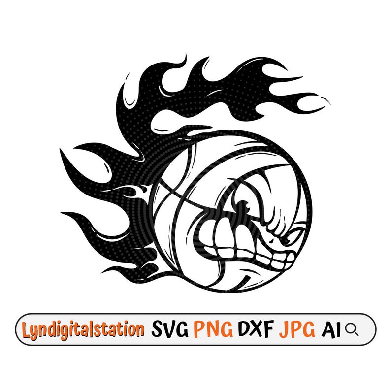 Basket Ball Svg Angry Ball Clipart Ball on Fire Cut File - Etsy