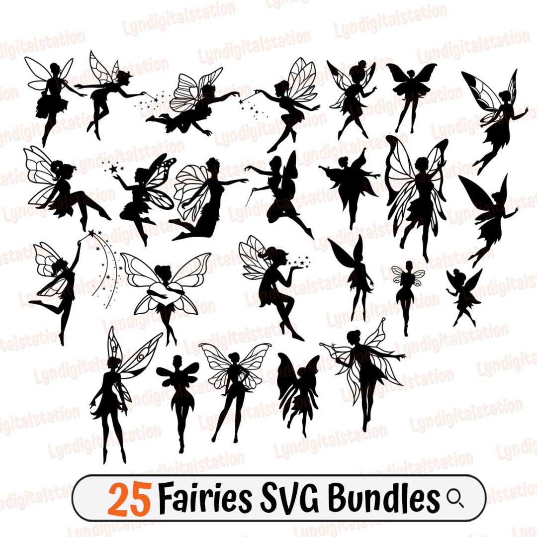 25 Fairies Bundles Svg | Magical Story Clipart | Pixies Cut File ...
