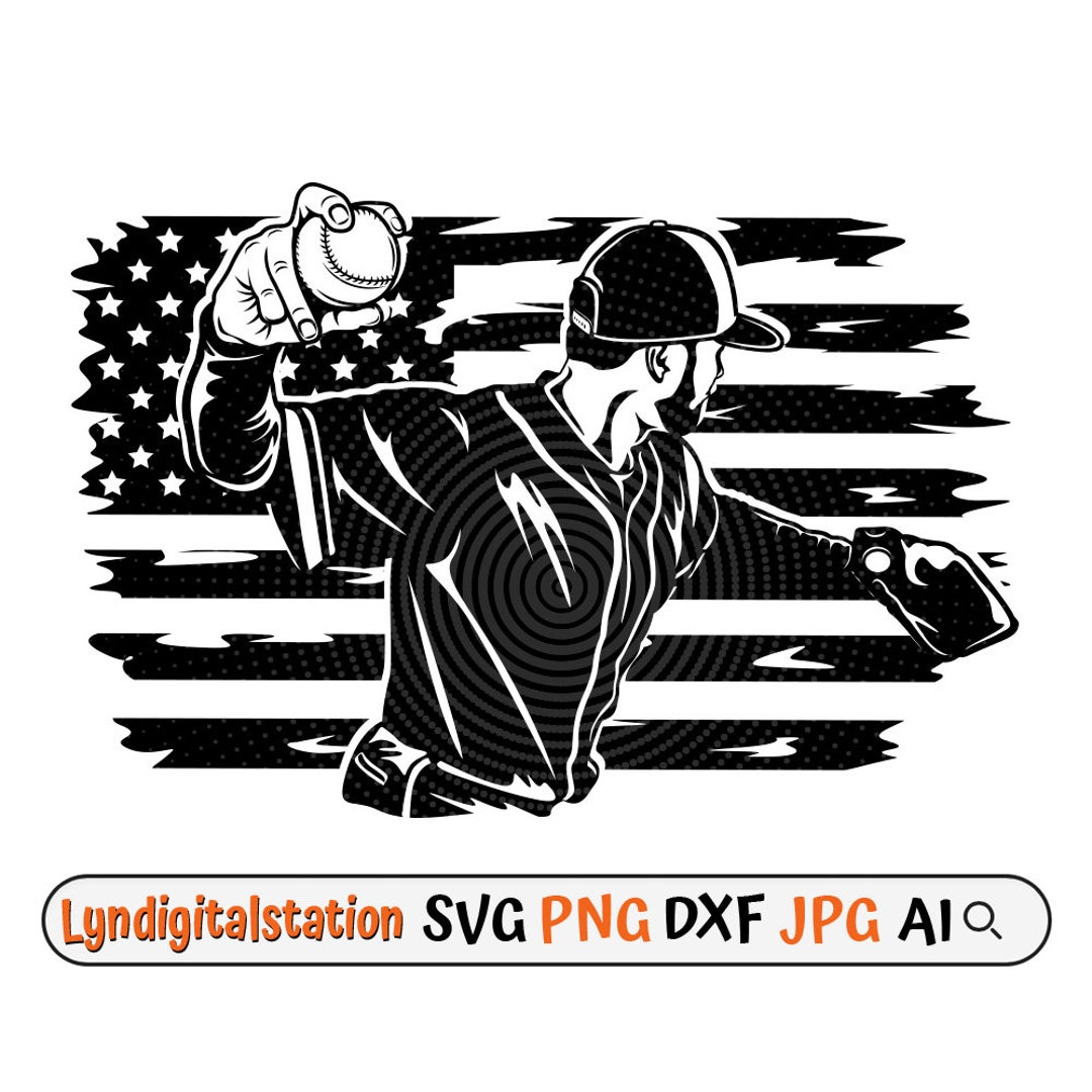 US Baseball Player Pitcher Svg | Baseball Game Clipart | Baseball Cut ...