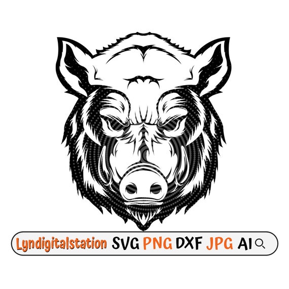 Boar Svg Wild Pig Clipart Farm Animal Cut File Forest - Etsy