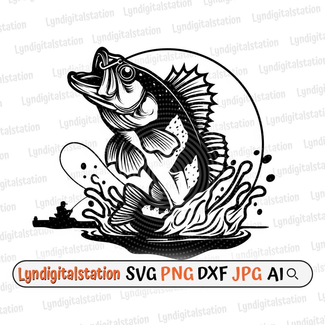 Walleye Jumping Svg | Outdoor Fishing Clipart | Freshwater Fishing Cut ...
