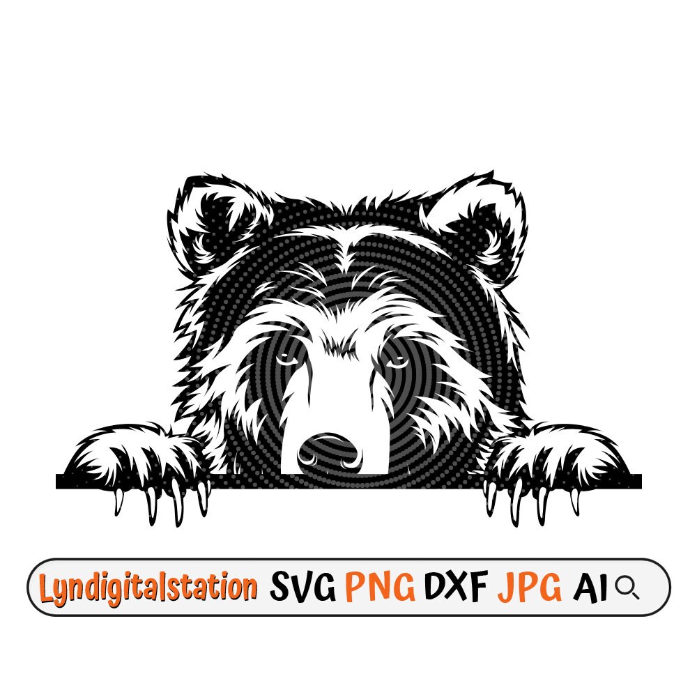 Bear Peeking Svg | Bear Clipart | Peeking Animals Cut File | Wildlife ...