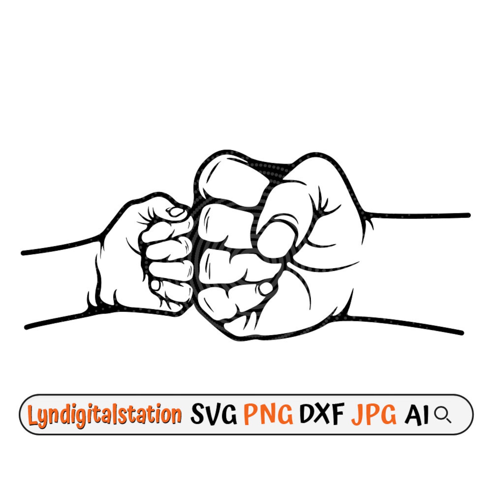 Father & Son Fist Bump Svg Fist Bump Clipart Dad and Child Fist Cut File Dad Stencil Father's ...