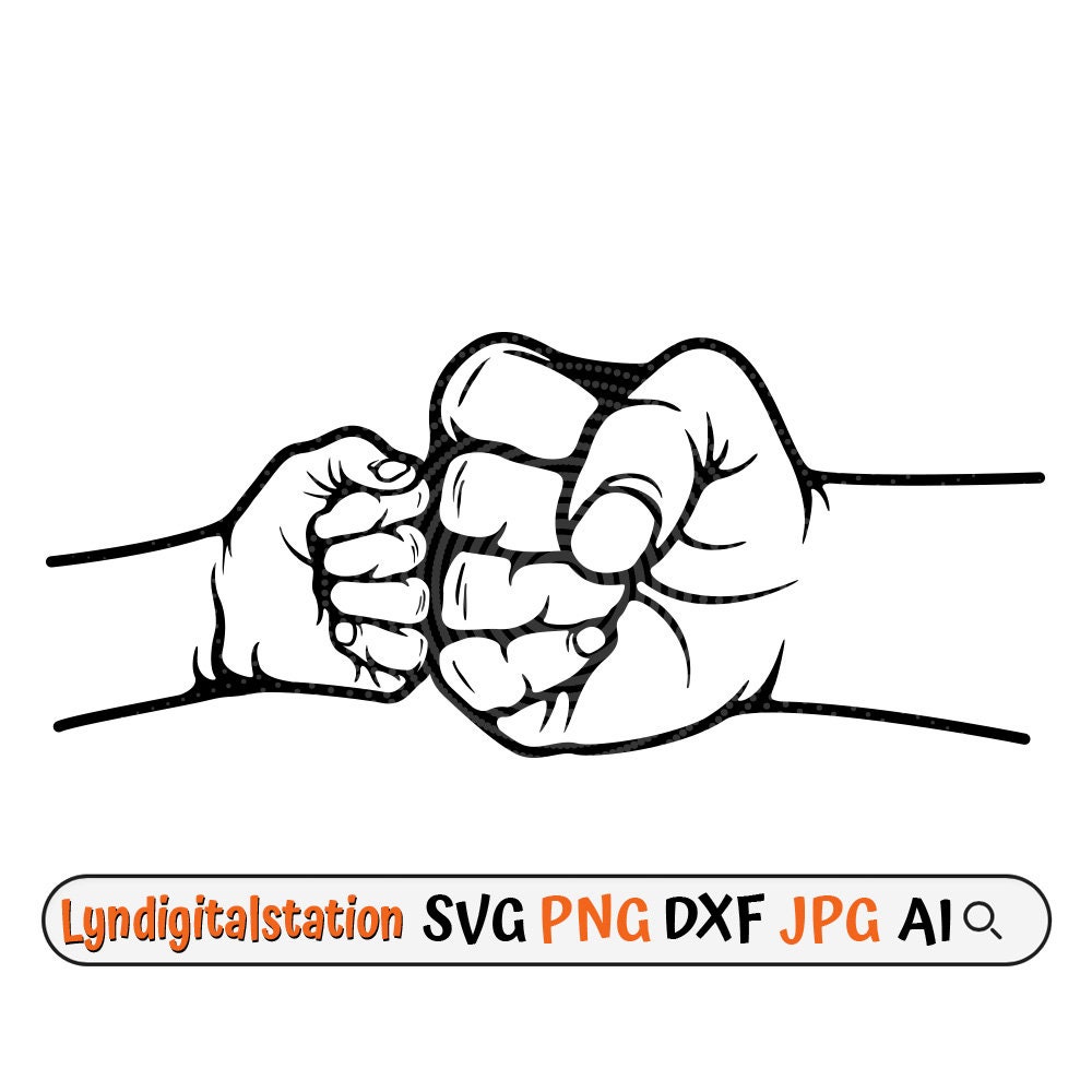 Father & Son Fist Bump Svg Fist Bump Clipart Dad and Child Fist Cut ...