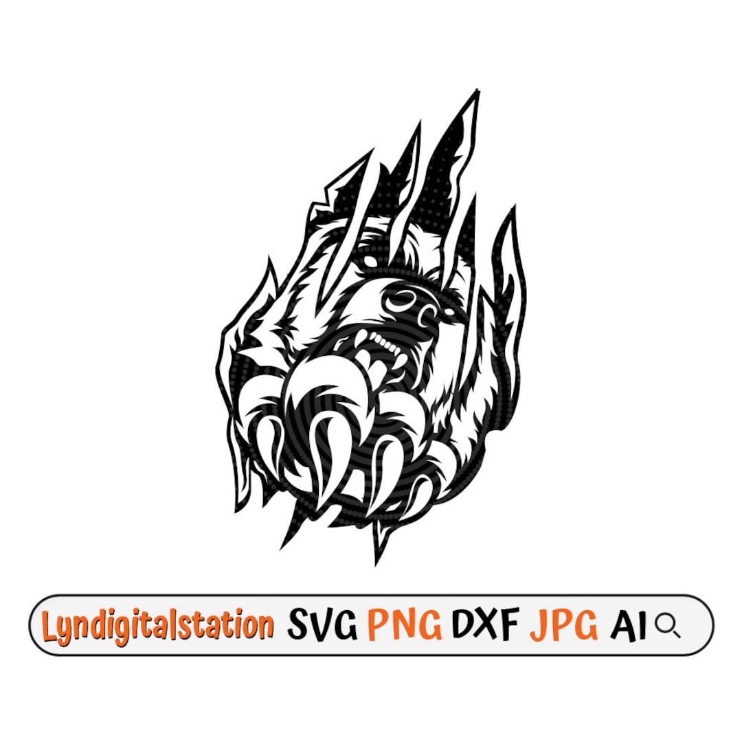 Grizzly Bear Scratch Theme Svg | Bear Scratch Clipart | Wildlife Cut File | Bear Scratch Stencil ...