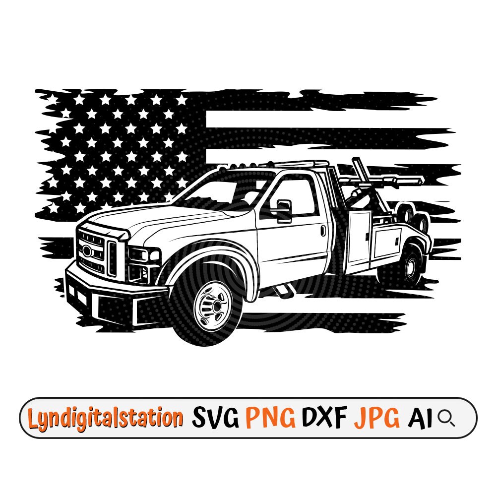 US Towing Truck Svg Towing Service Clipart Tow Trucker Cut File Tow ...