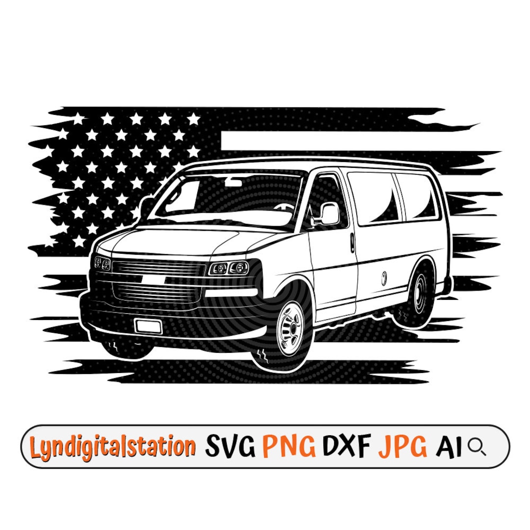 US Cargo Van Svg | Delivery Vehicle Clipart | Large Transport Vehicle ...
