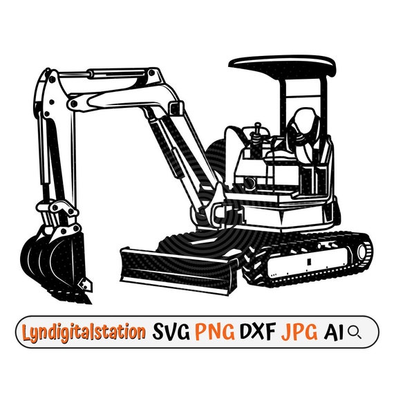 Clipart De Excavadora De Gato Alfombra Vinílica Juvenil Ilustración