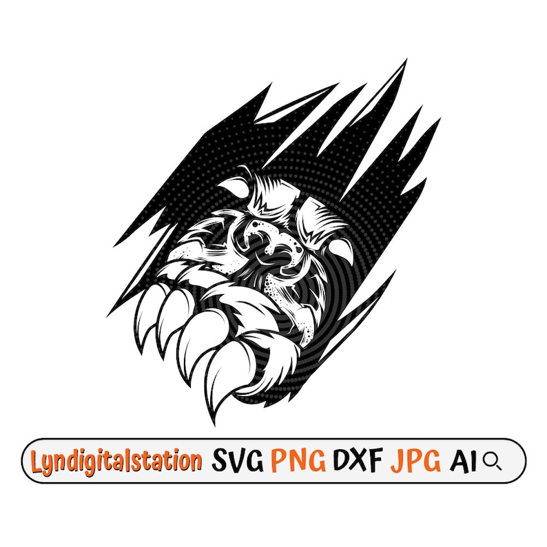 Bear Claw Svg Bear Scratch Clipart Wild Outdoor Cut File - Etsy