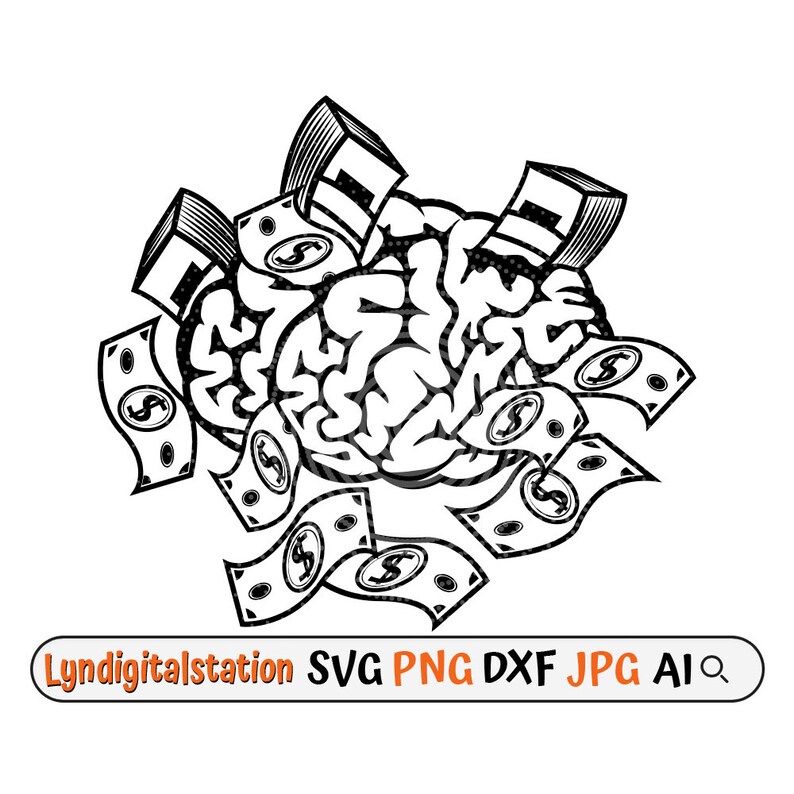 Money Brain Svg Dollar Mind Clipart Brain With Money Cut - Etsy