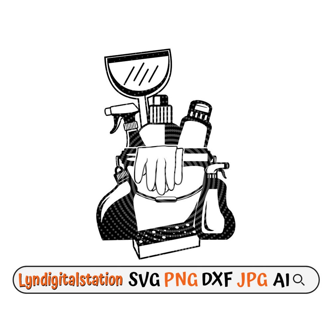 Cleaning Tools Svg | Cleaning Supplies Clipart | Cleaning Service Cut ...