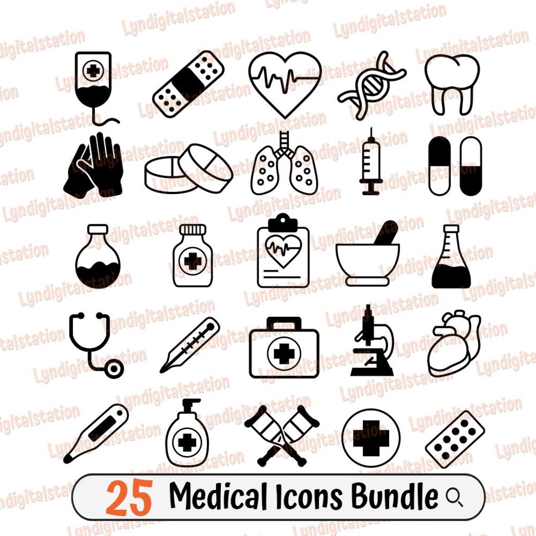 25 Medical Icon Bundles Svg | Health Care Clipart | DNA Cut File ...