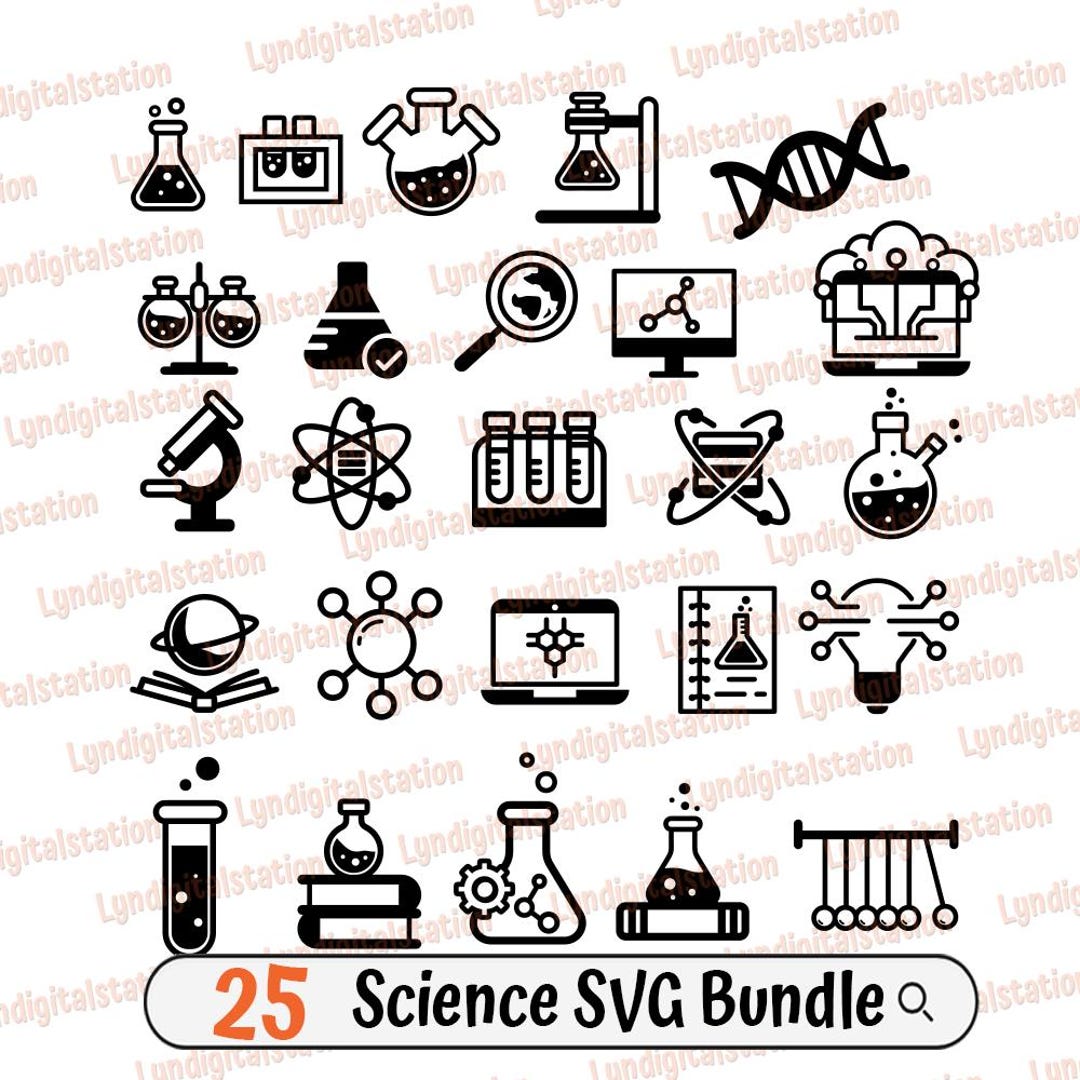25 Science Bundles Svg | Chemistry Clipart | Laboratory Flask Cut File ...