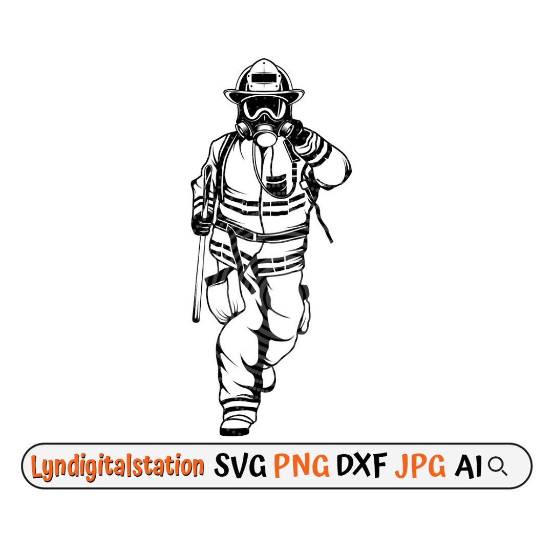 Firefighter Svg | Fireman Clipart |fire Fighter Cut File| Fireman ...