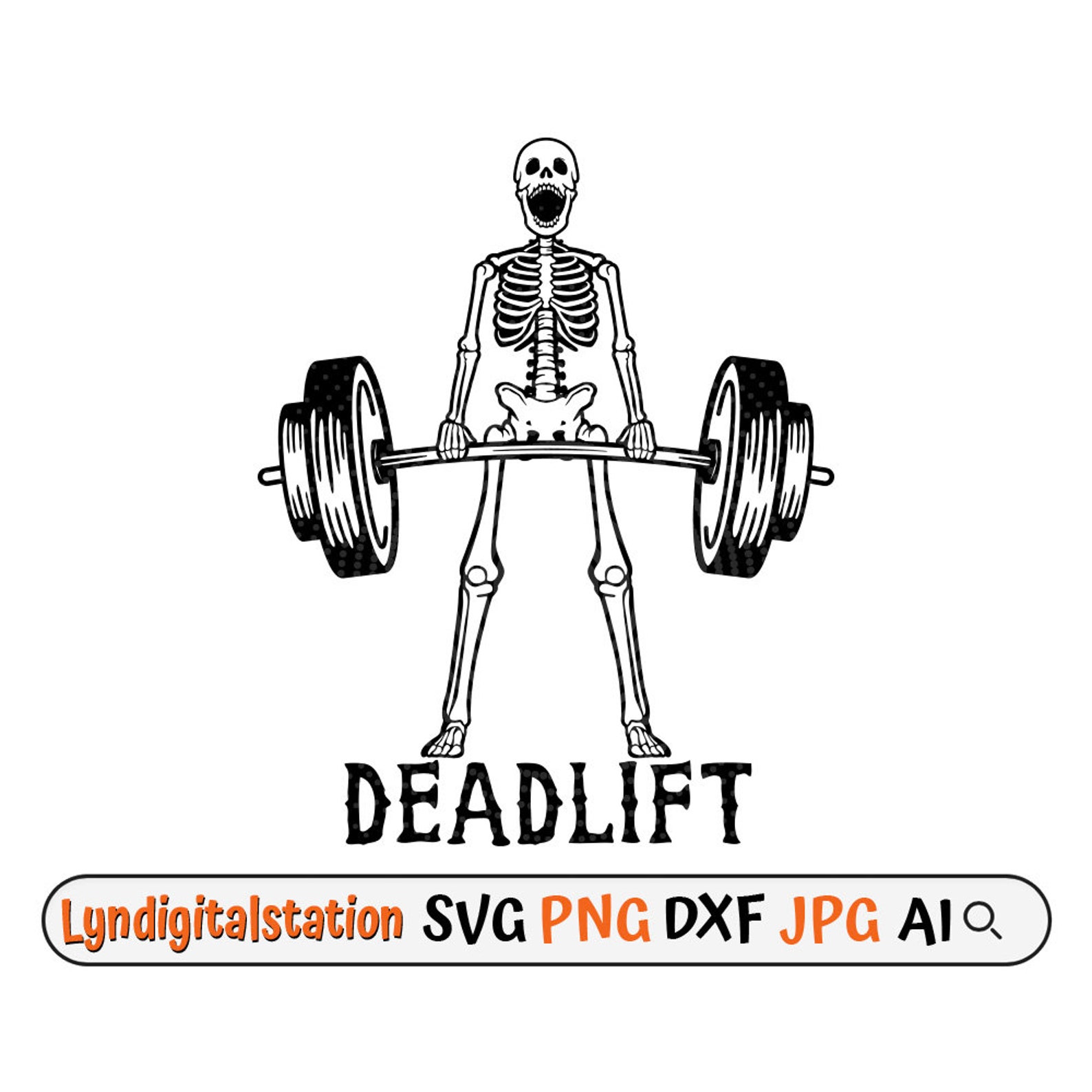 Deadlift Svg | Skeleton Deadlifting Clipart | Skeleton Weight Lifting Cut File | Deadlift ...