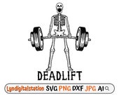 Deadlift Svg Skeleton Deadlifting Clipart Skeleton Weight - Etsy