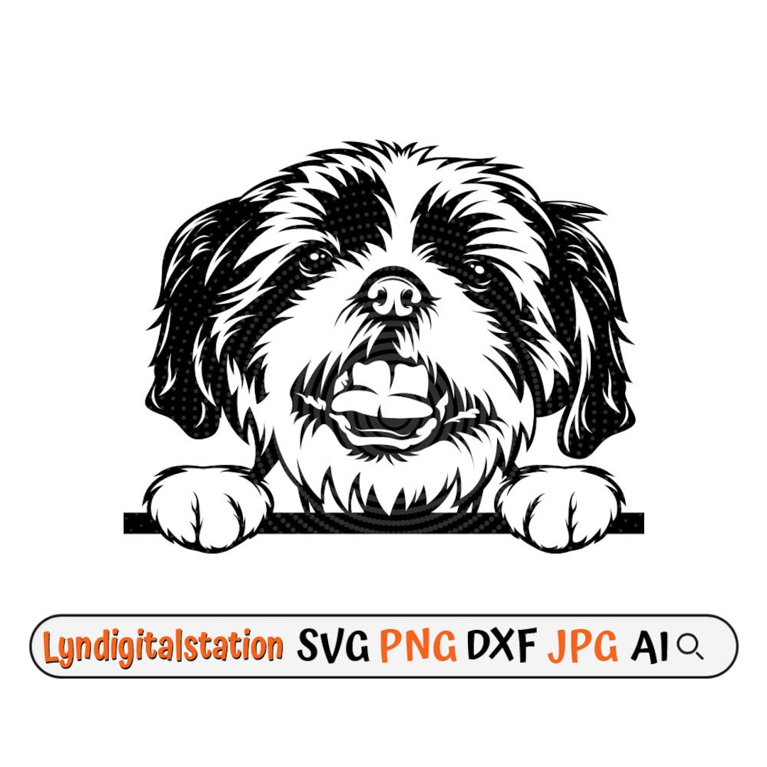 Peeking Shih Tzu Svg | Dog Clipart | Pet Animal Cut File | Domestic ...