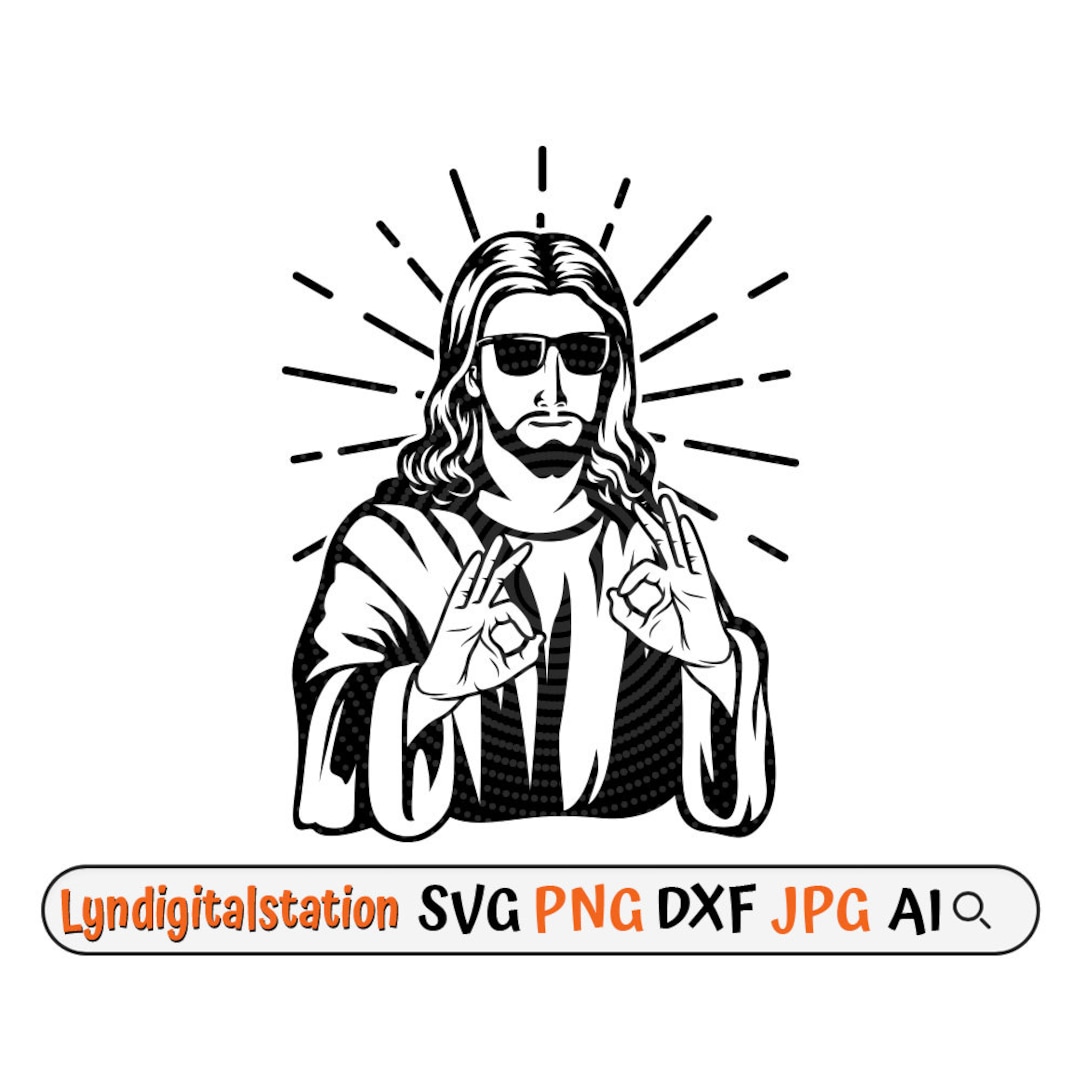 Cool Jesus Svg | Jesus With Ring Gesture Clipart | Son of God Cut File ...