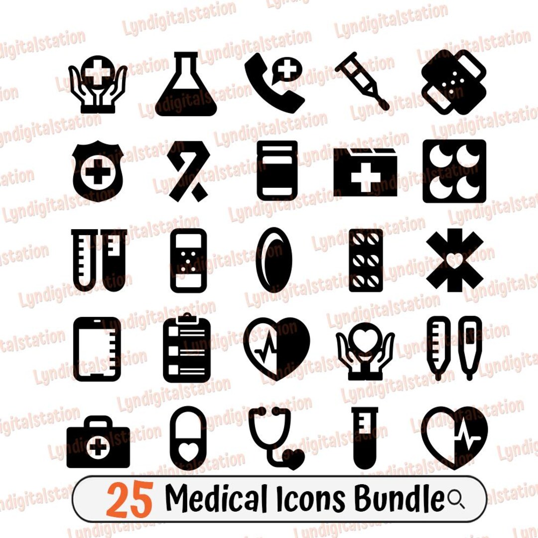 25 Medical Icon Bundles Svg | Health Care Clipart | Medicine Cut File ...