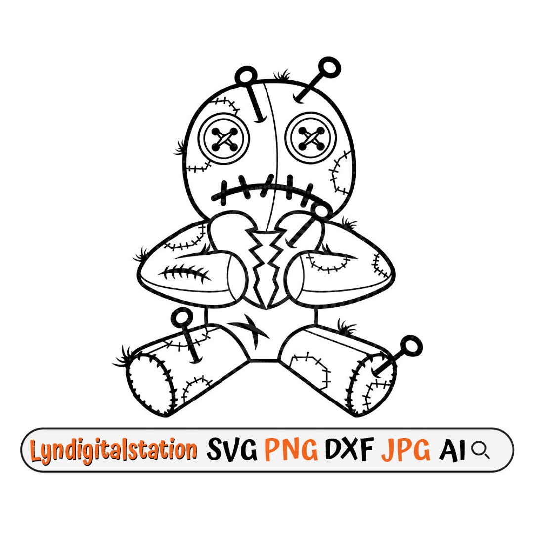Voodoo Doll Broken Hearted Svg | Witchcraft Clipart | Cursed Doll Cut ...