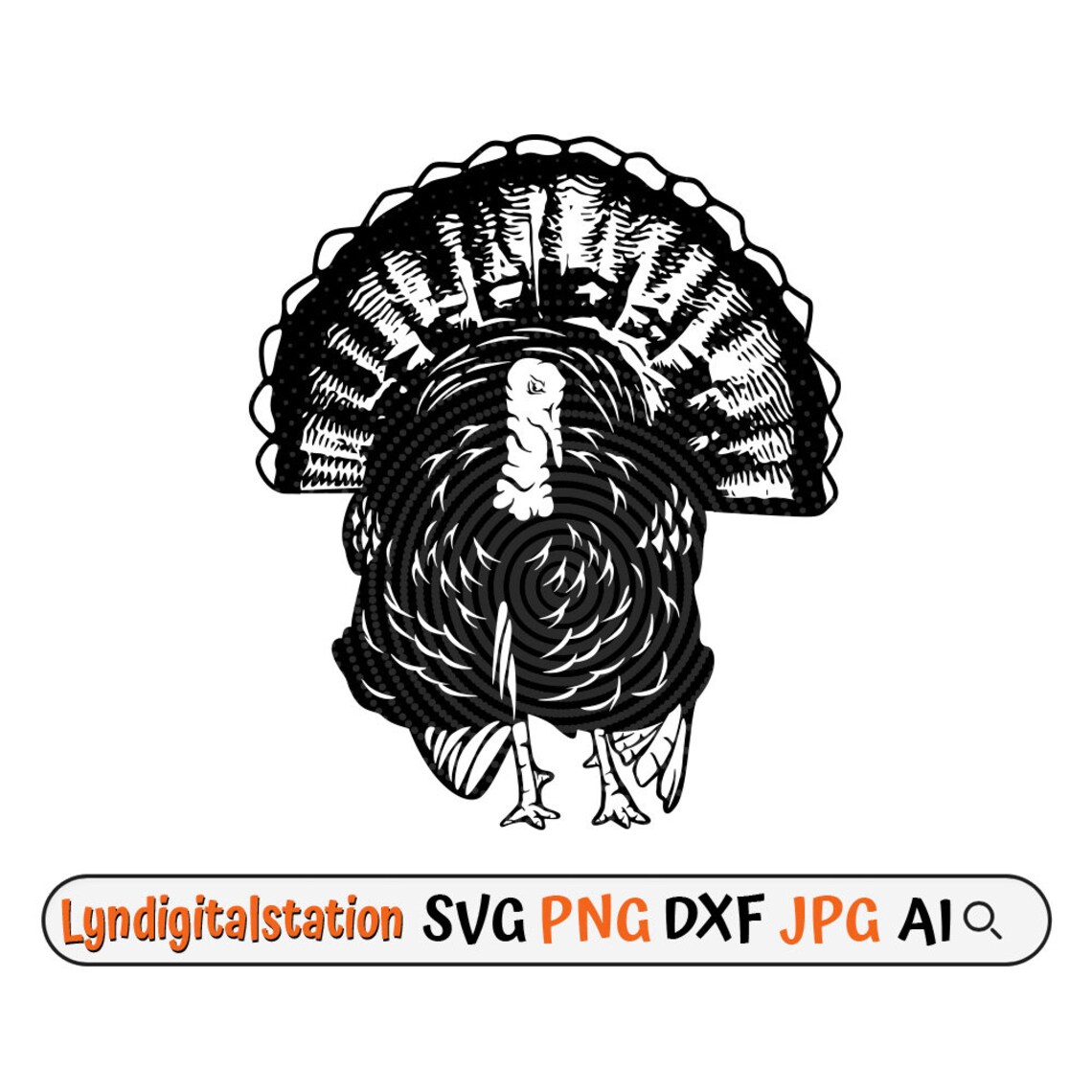 Turkey Svg Large Bird Clipart Wild Turkey Cut File - Etsy