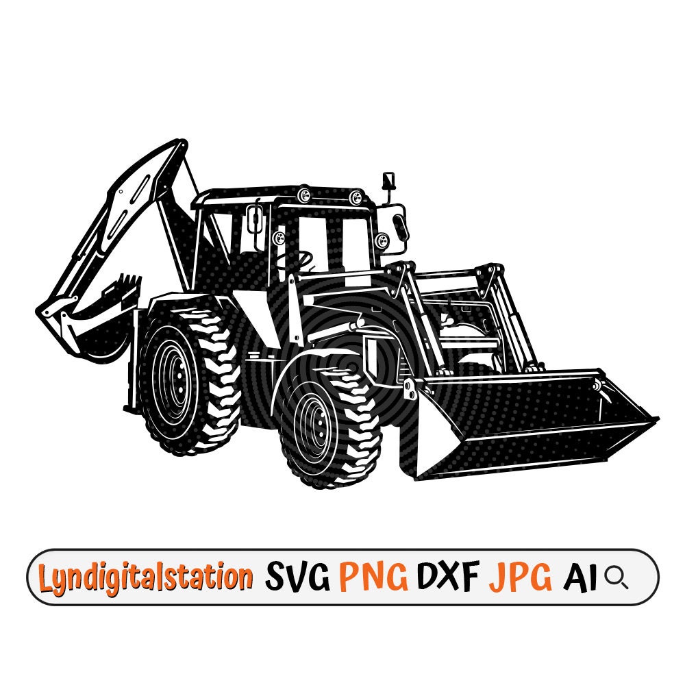 Retroexcavadora Svg / Retroexcavadora Camión Clipart / Equipo de ...