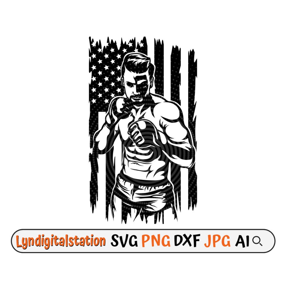 US MMA Fighter Svg | Mixed Martial Art Clipart | Combat Sport Cut File ...