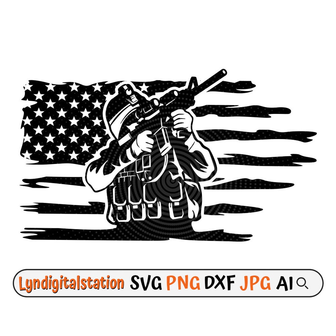 US Soldier Svg | Sniper Clipart | Milatary Marksman Cut File | Sniper ...