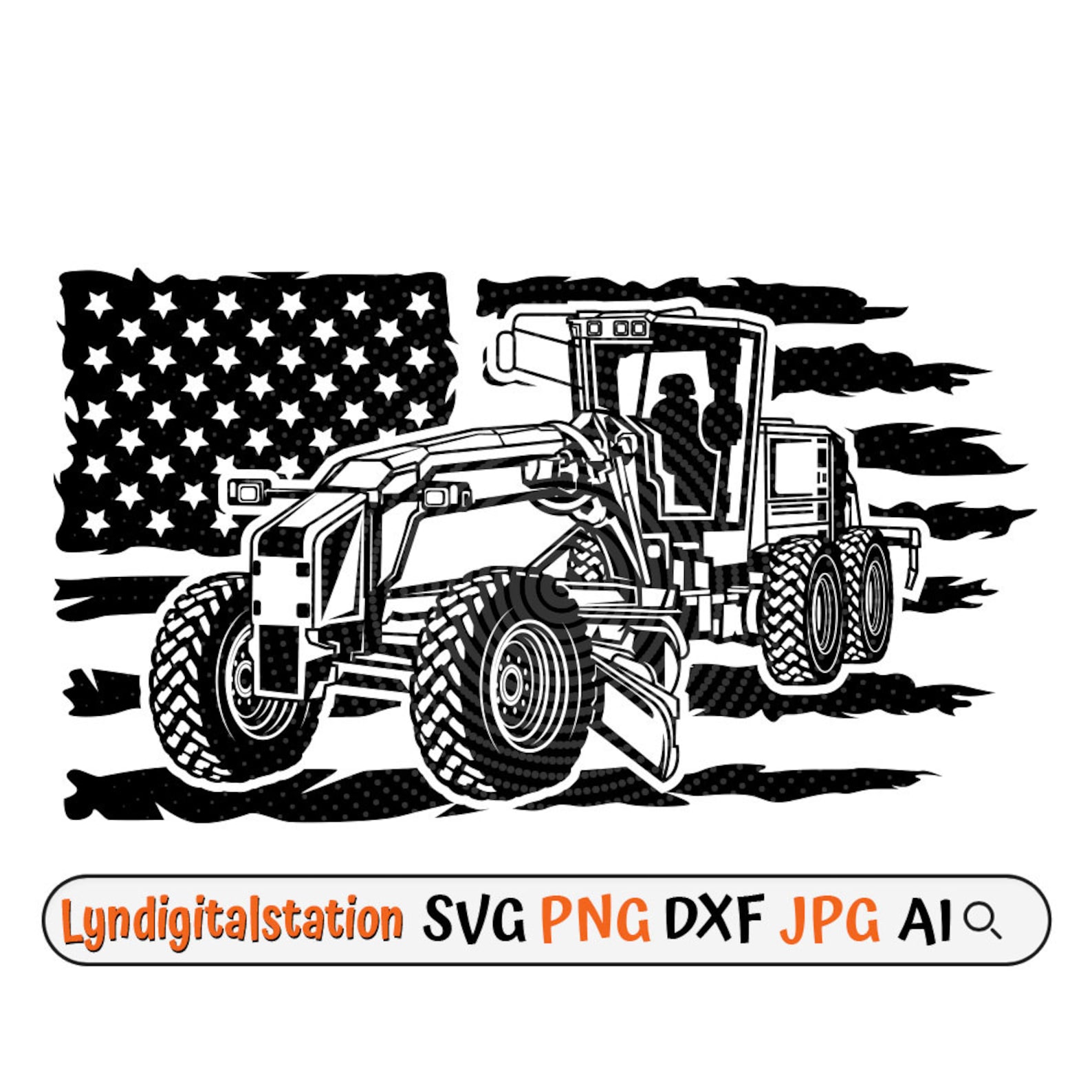 Grader USA Svg | Heavy Equipment Clipart | Contractor Cut File ...
