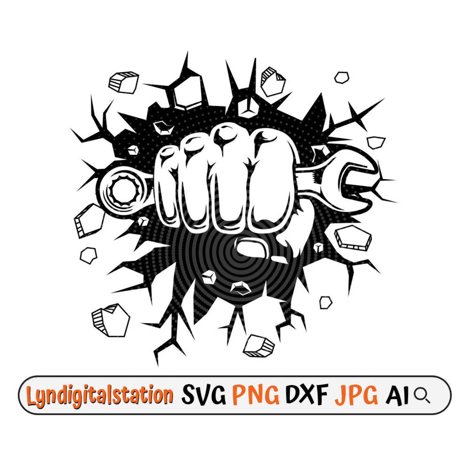 Mechanical Tools Svg | Wrench Clipart | Hand Fist Cut File | Hand ...