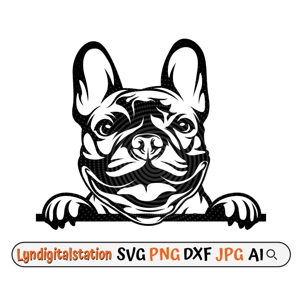 French Bulldog Peeking Svg Animal Clipart Frenchie Cut - Etsy