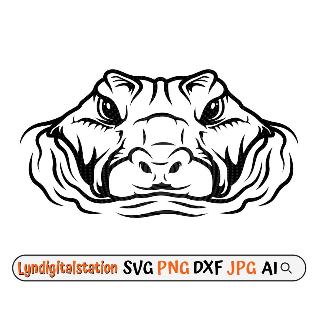 Peeking Alligator Svg | Crocodile Head Clipart | Water Reptile Cut File ...