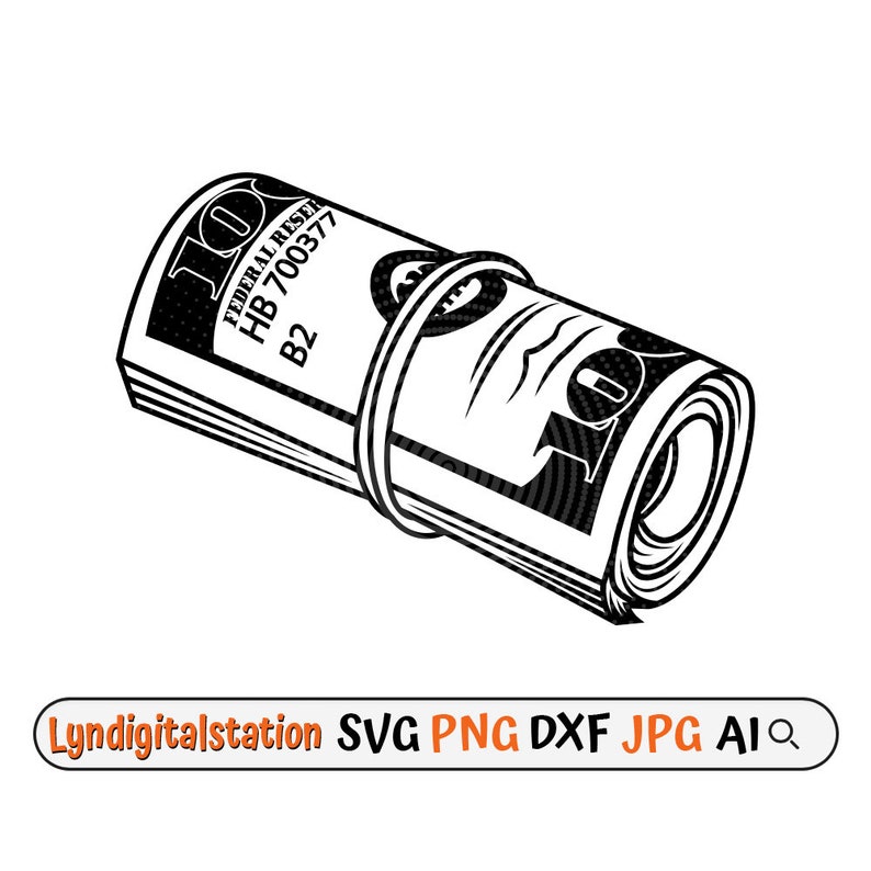 Dollar Bill Svg Rolled Money Clipart Money Stack Cut File Millionaire ...