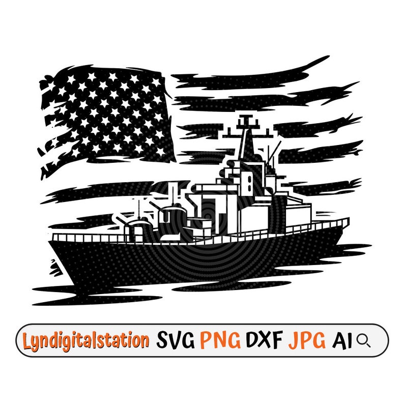 US Warship Svg Battleship Clipart Military Ship Cut File - Etsy