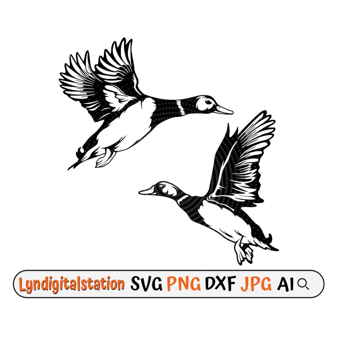 Wild Duck Svg | Flying Wild Ducks Clipart | Duck Cut File | Duck ...