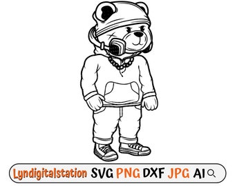 Teddy Gangster With Moneybag Middle Finger Svg Hipster Teddy - Etsy