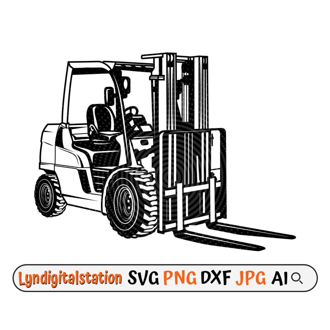 Forklift Svg | Warehouse Clipart | Heavy Equipment Cut File | Small ...