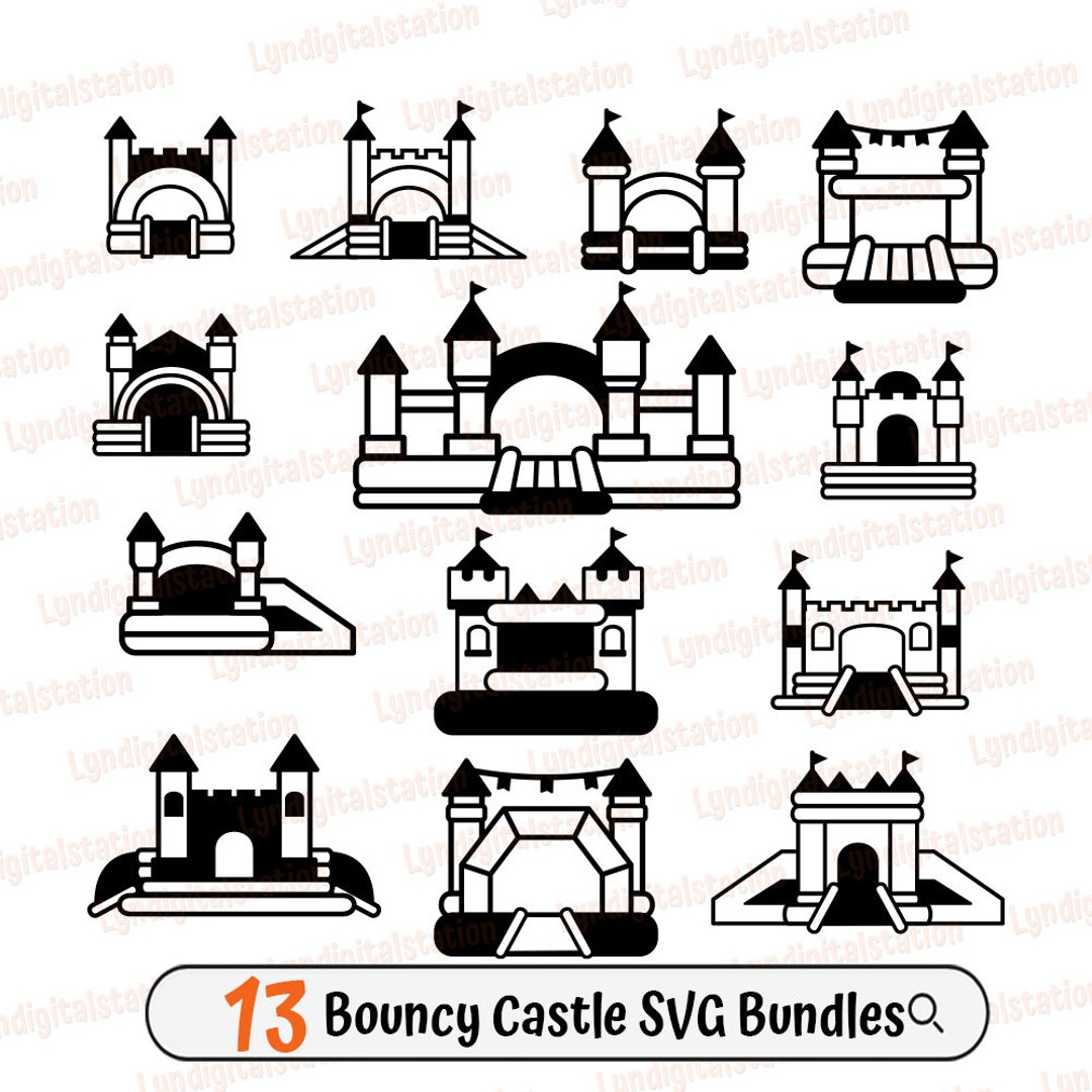13 Bouncy Castle Bundles Svg | Fairytale Story Clipart | Castle Cut ...