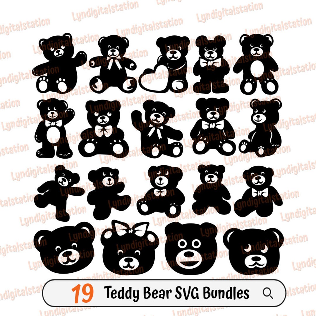Teddy Bear Bundles Svg | Baby Bears Clipart | Baby Animals Cut File ...