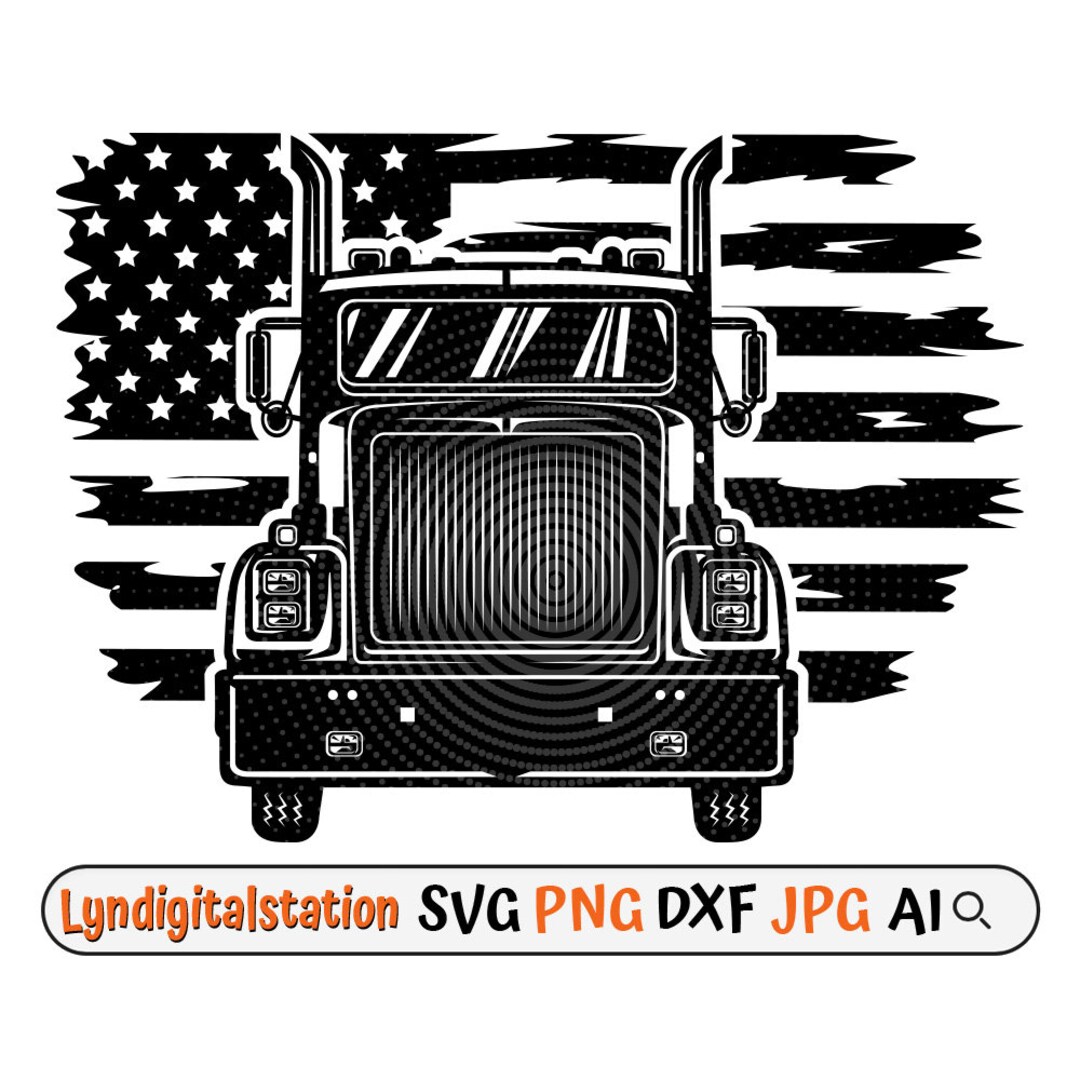 US Semi Truck Svg | Trucking Vehicle Clipart | Big Trucks Cut File | 18 ...
