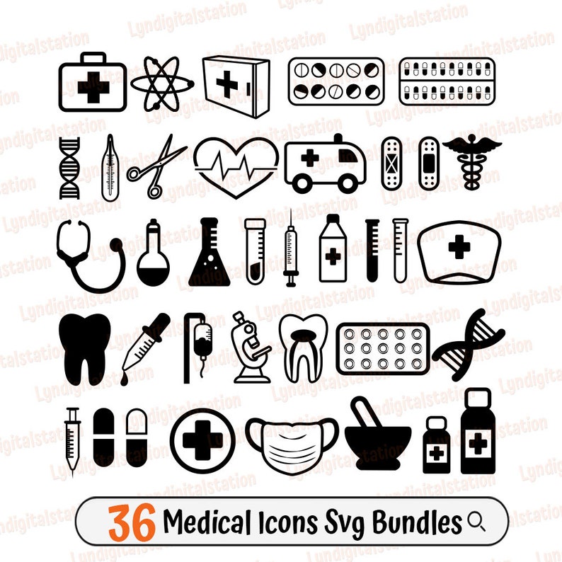 36 Medical Icons Bundle Svg Ambulance Clipart Medicines Cut File Aid ...