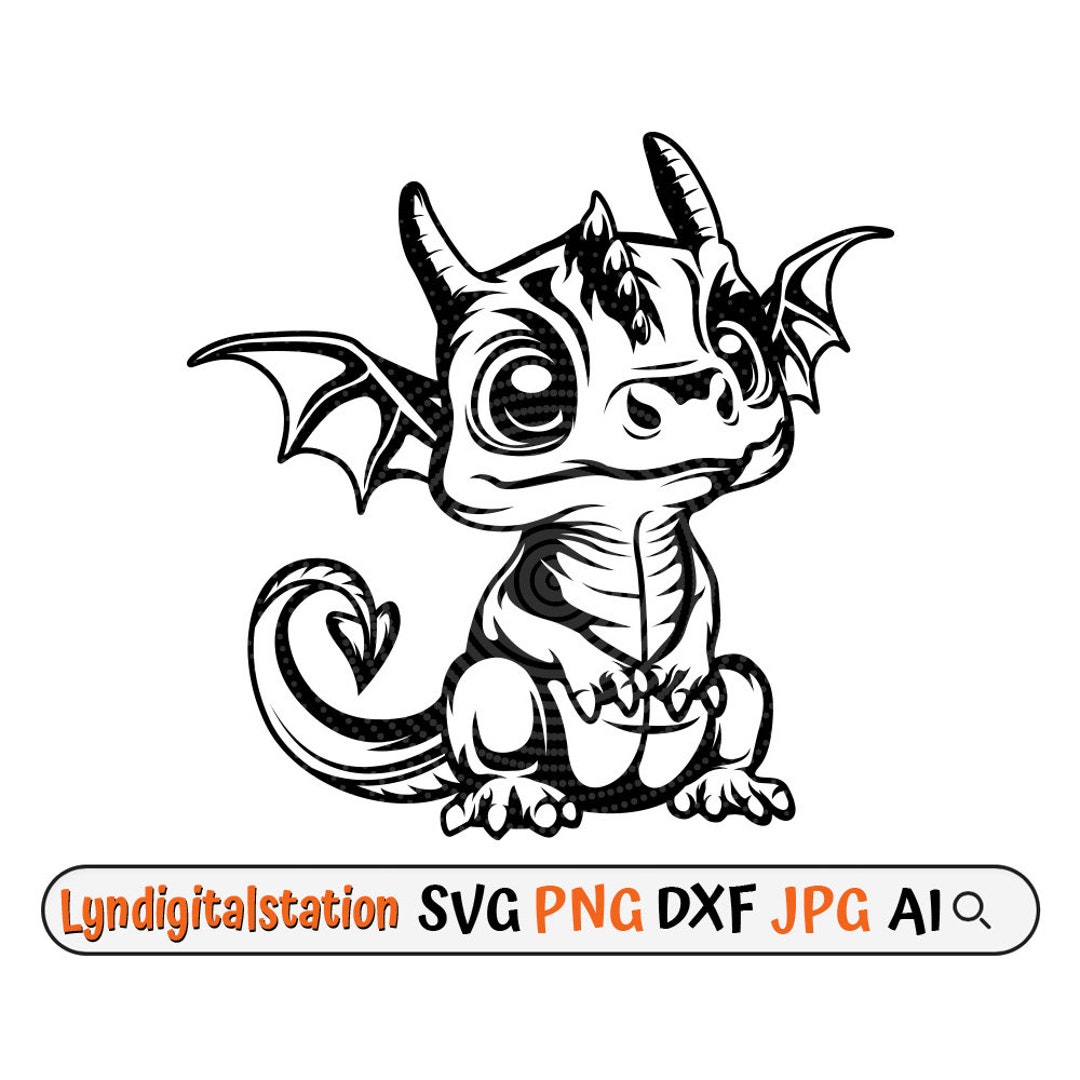 Baby Dragon Svg | Fantasy Dragon Clipart | Hatchlings Cut File | Cute ...