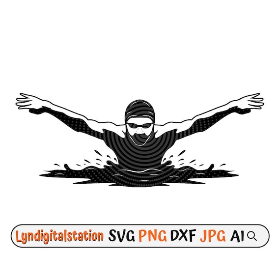 Butterfly Swimming Clipart Black