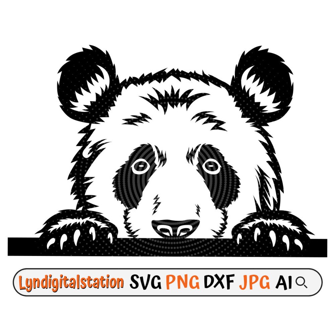 Panda Svg | Peeking Panda Clipart | Panda Cut File| Peeking Panda ...