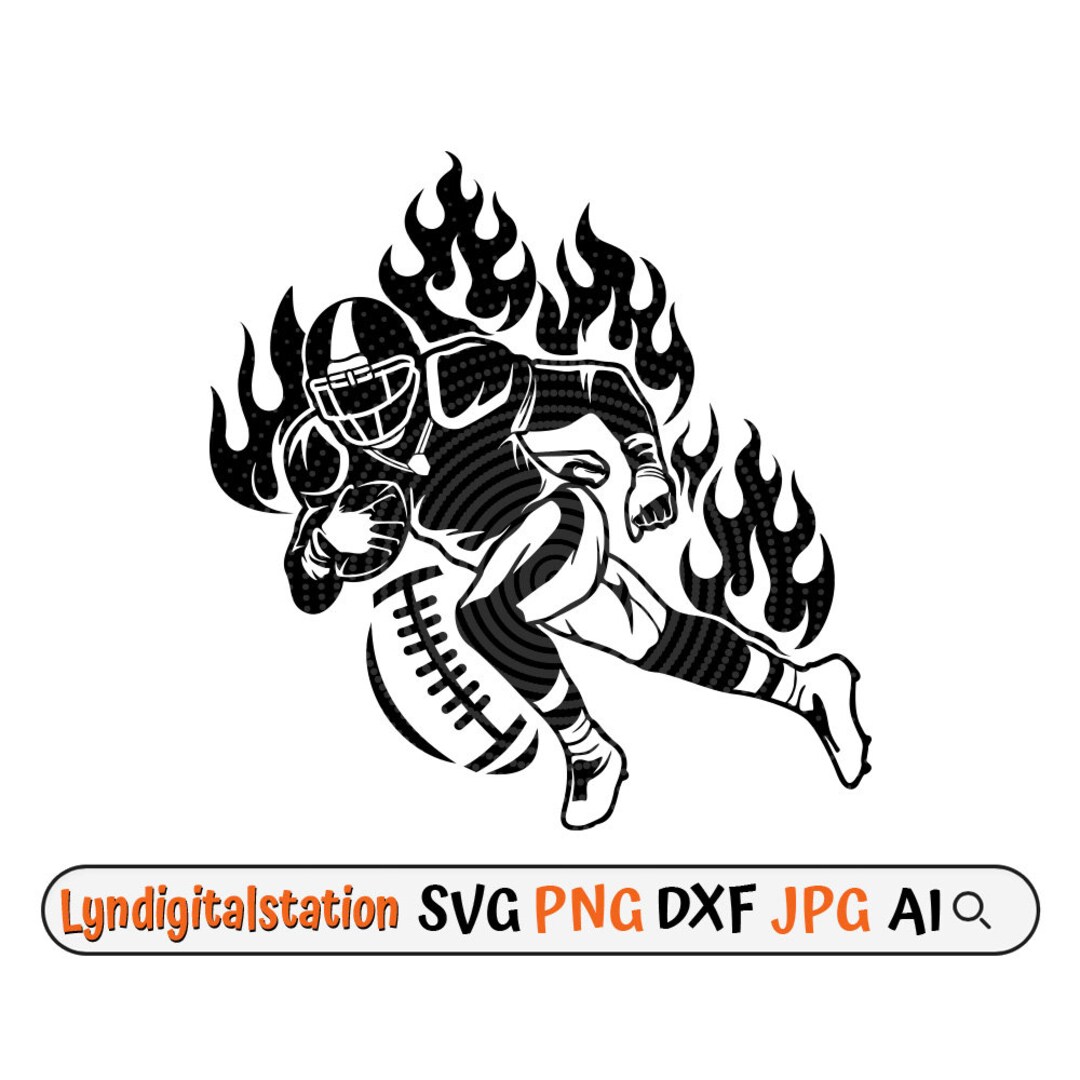 American Football Svg | Running Back Clipart | Football Team Cut File ...