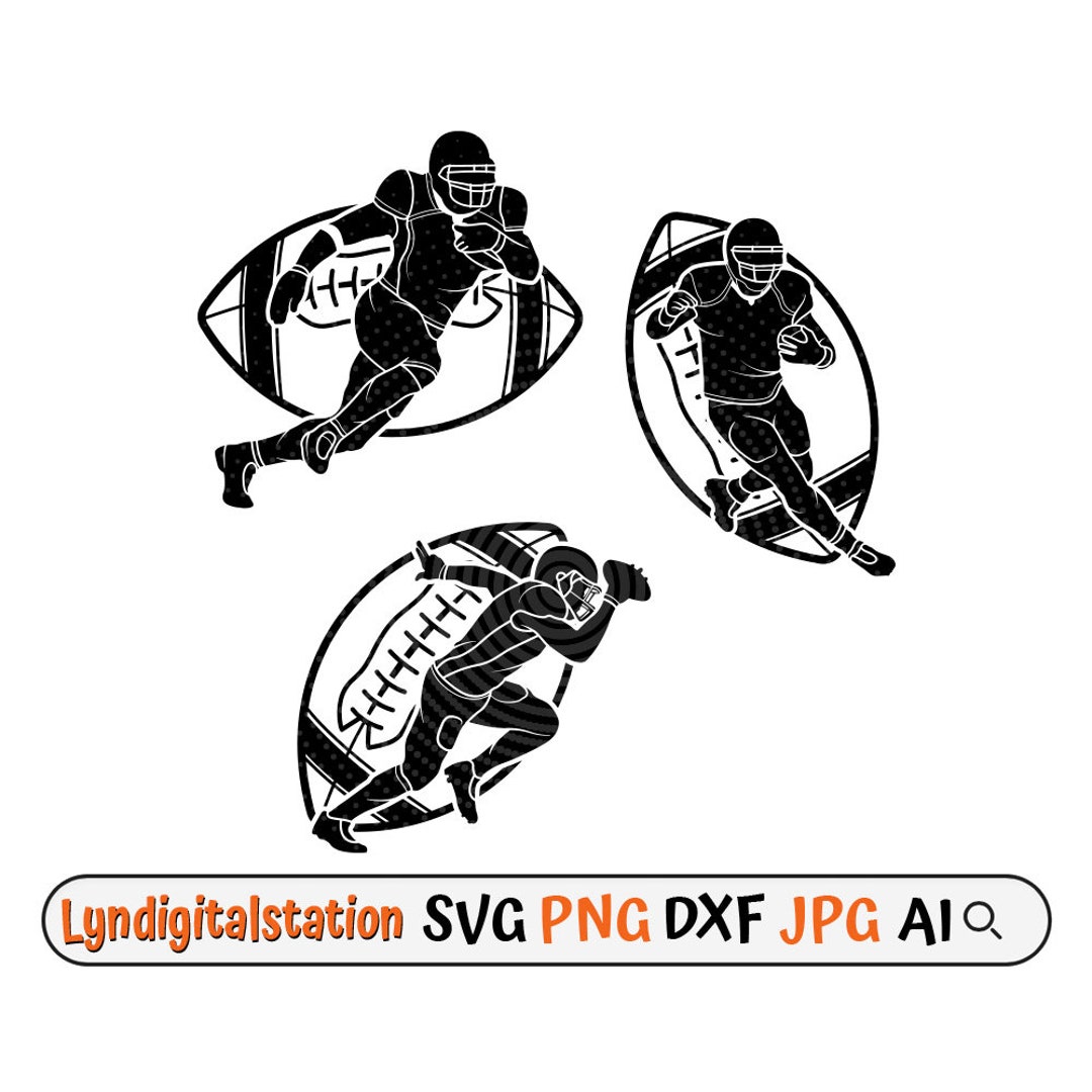 American Football Svg | Football Game Clipart | Football Hitter Cut ...