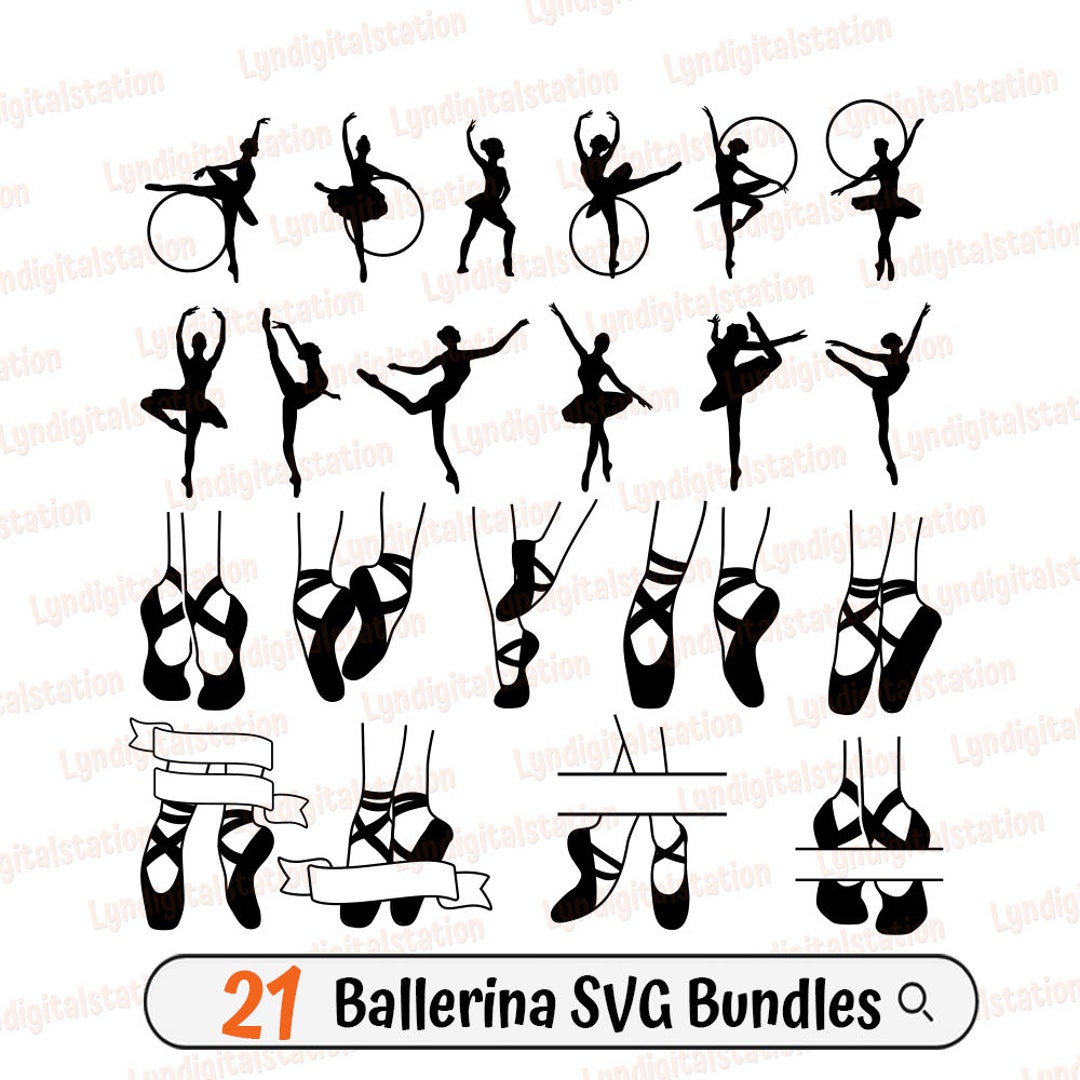 21 Ballerina Bundles Svg | Ballet Shoes Clipart | Ballet Cut File ...